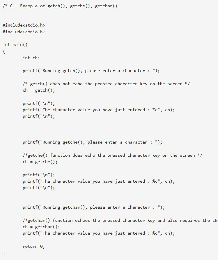 C Unformatted Input Functions Decodejava