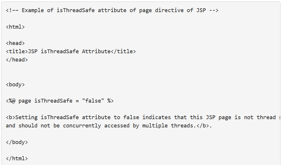 JSP isThreadSafe Attribute - Decodejava.com