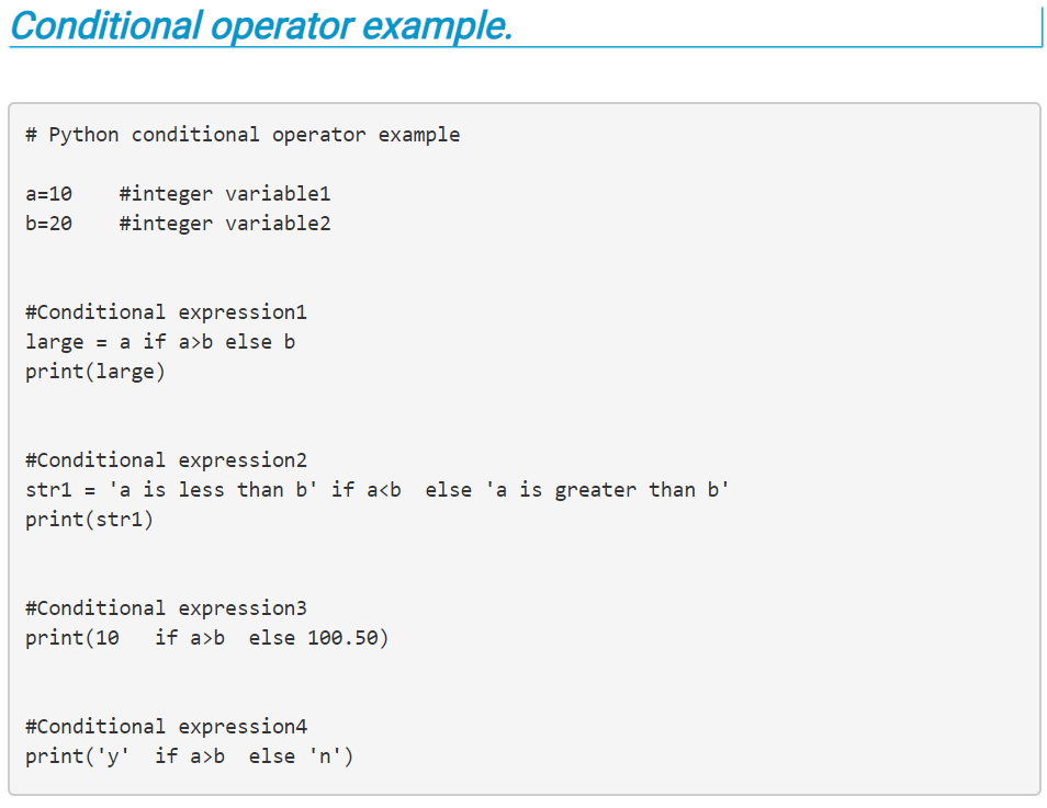 Python Conditional Operator Decodejava
