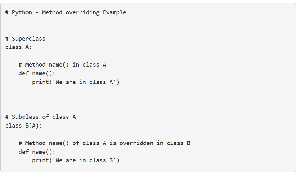 Python Method Overriding Decodejava